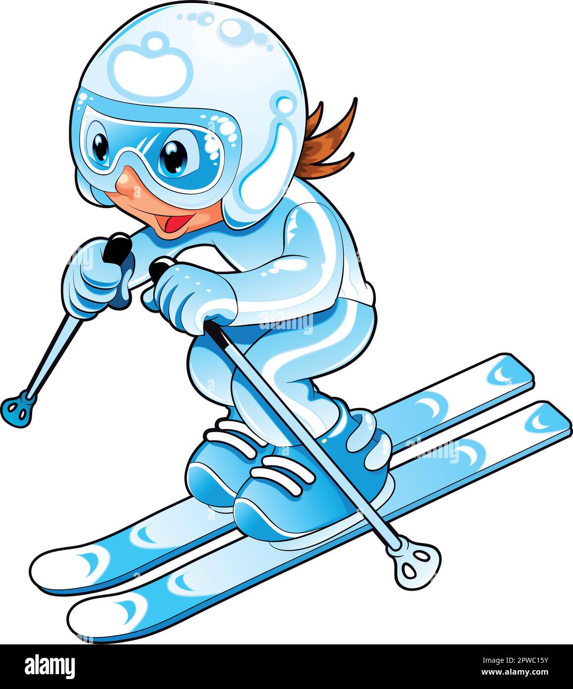 Baby Skier, vector and cartoon sport character Stock Vector Image & Art ...