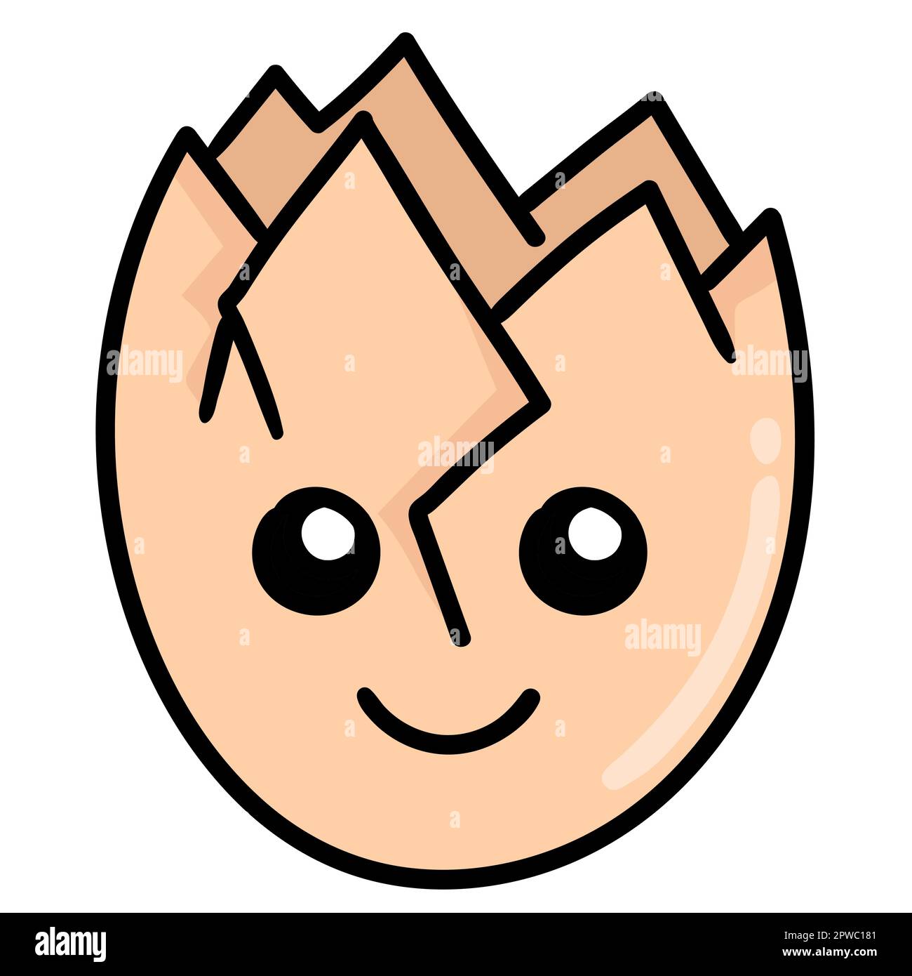 cute faced broken egg shells doodle kawaii. doodle icon image Stock ...