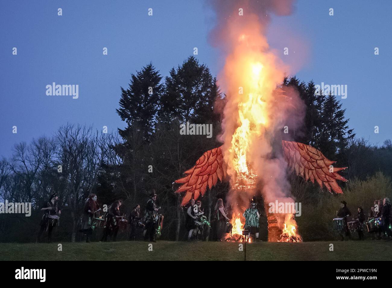 Hampshire, UK. 29th April 2023. Celtic Fire Festival: Burning the ...
