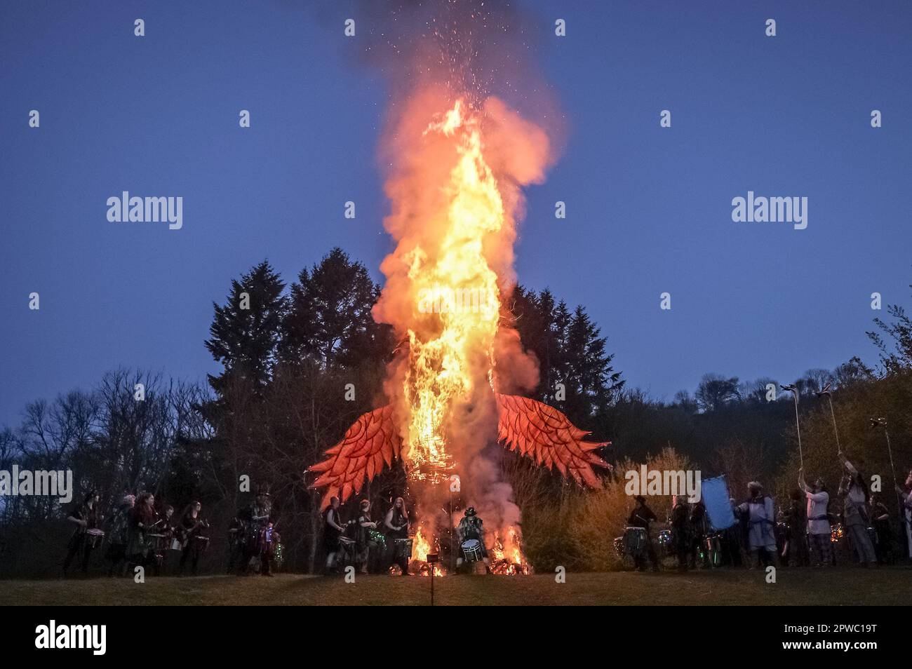 Hampshire, UK. 29th April 2023. Celtic Fire Festival: Burning the ...