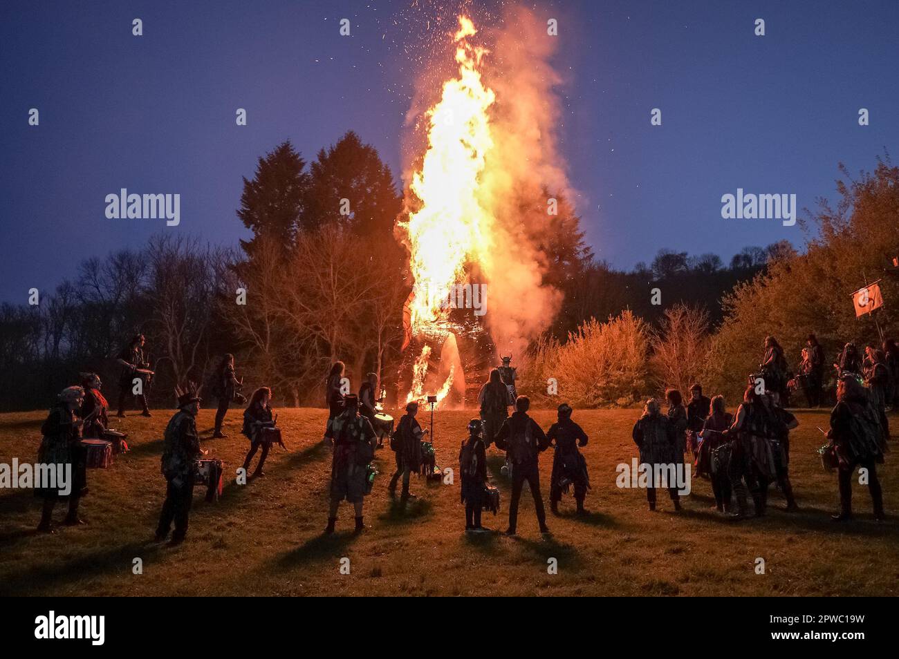 Hampshire, UK. 29th April 2023. Celtic Fire Festival: Burning the ...