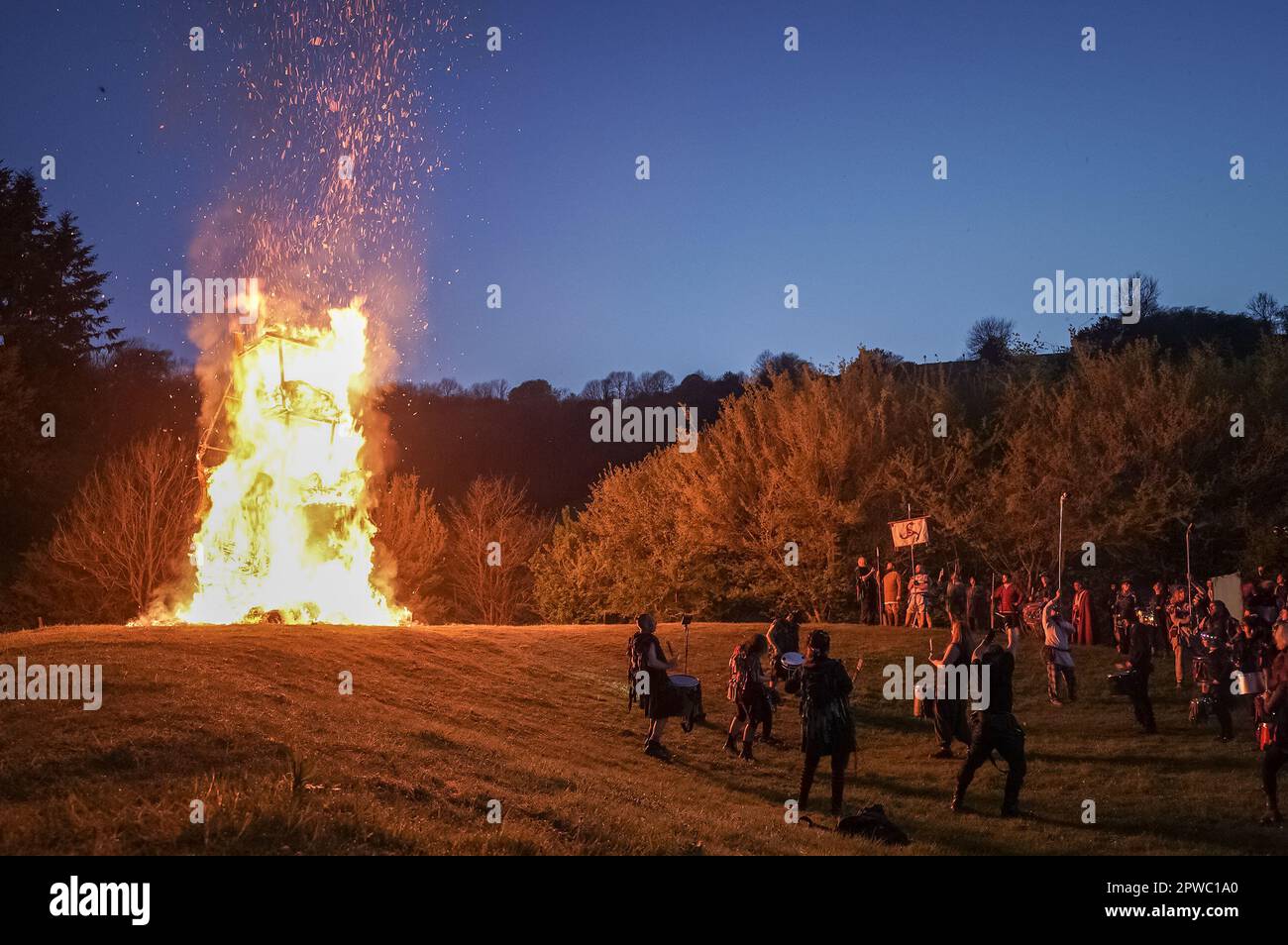 Hampshire, UK. 29th April 2023. Celtic Fire Festival: Burning the ...