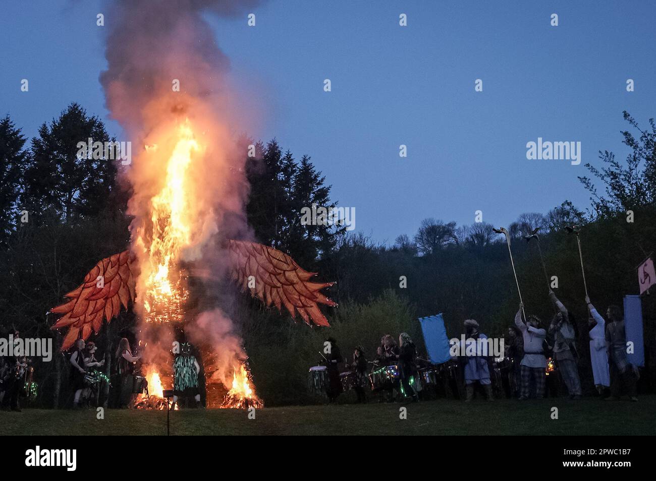 Hampshire, UK. 29th April 2023. Celtic Fire Festival: Burning the ...