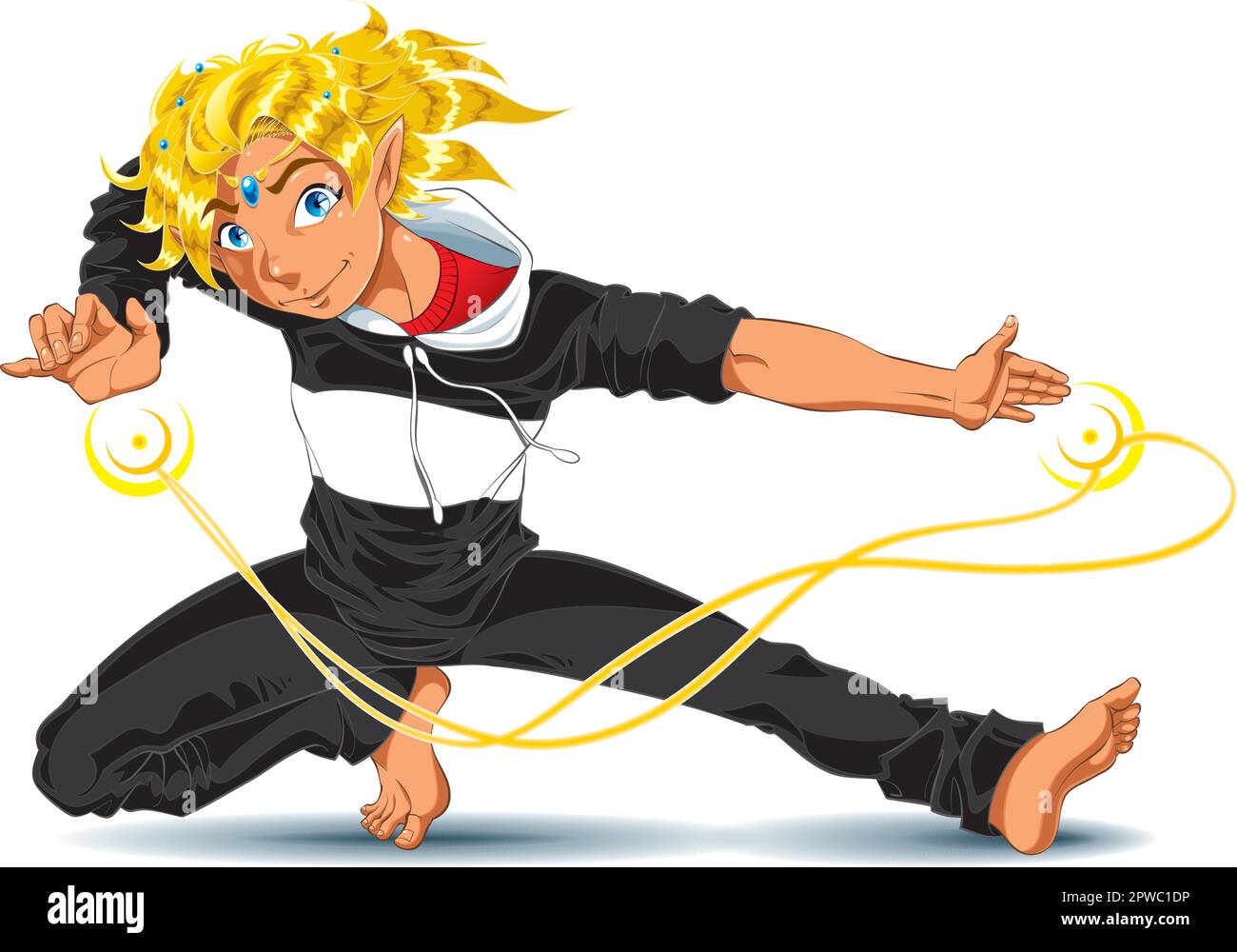 Making a line of Energy Light. Vector and cartoon character Stock ...