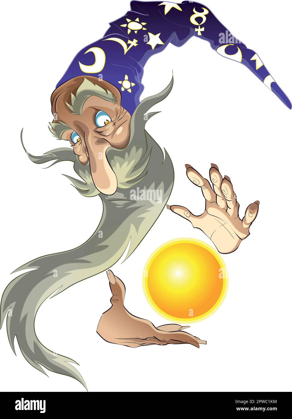 Magician with his sphere. Cartoon and vector characters Stock Vector ...