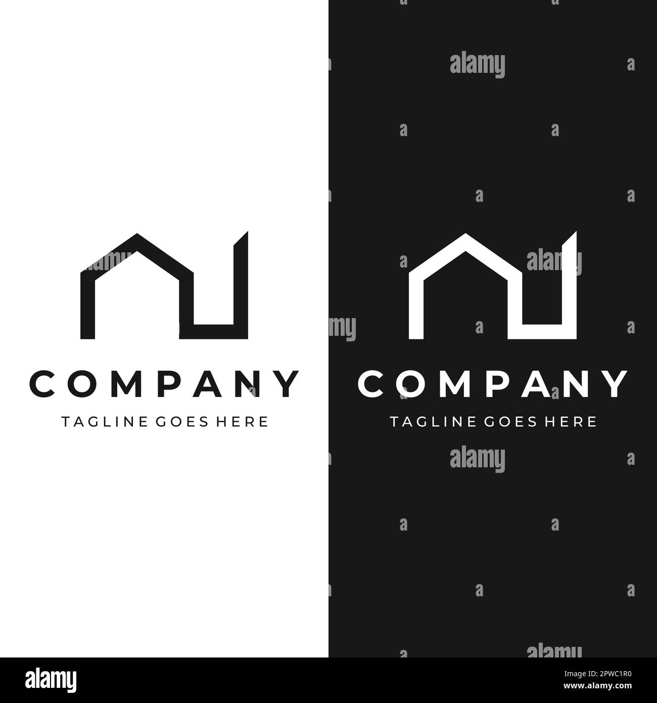 A creative logo design for a monogram or geometric house or residential ...