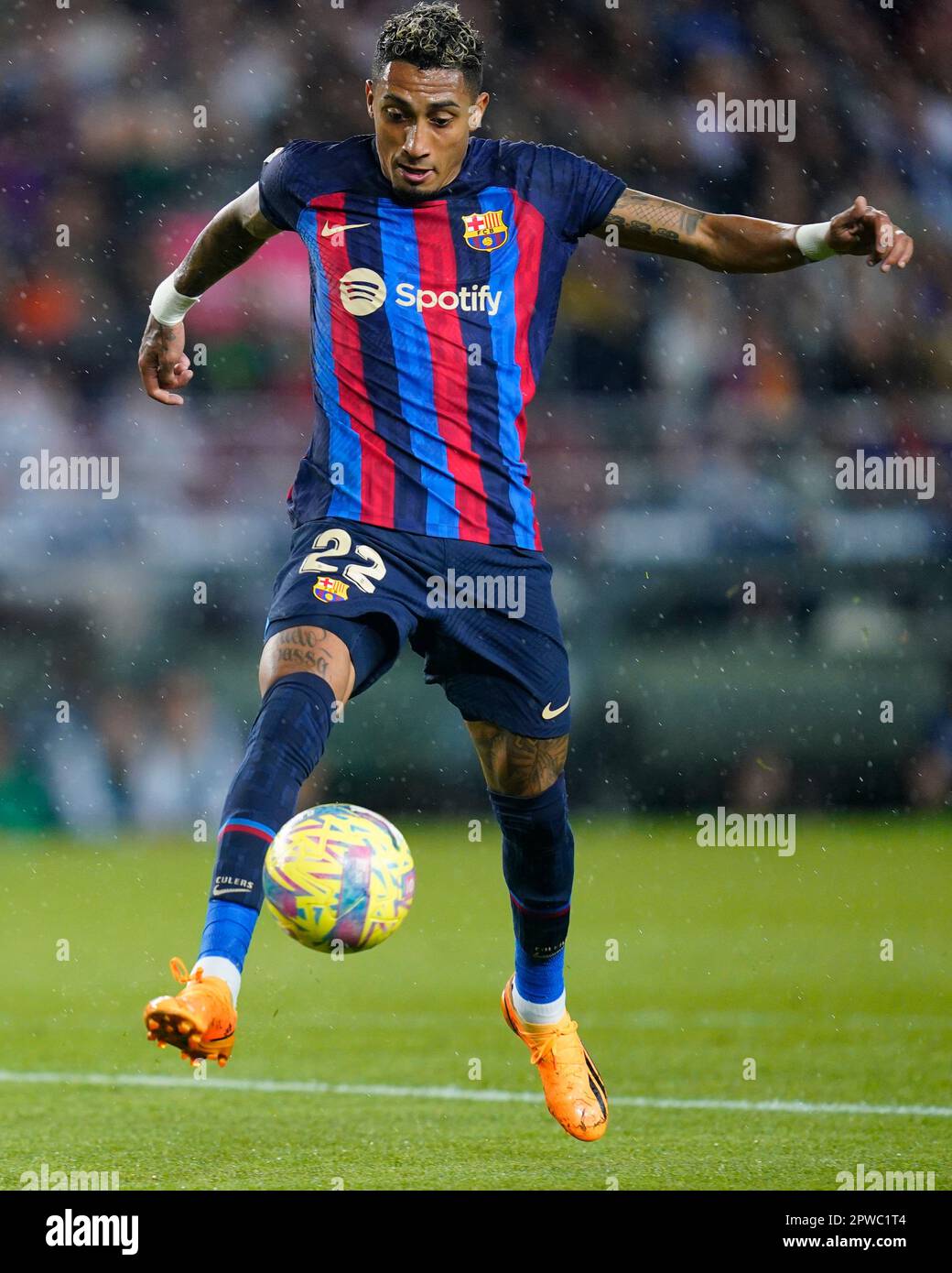Raphael Dias Belloli Raphinha of FC Barcelona scores his goal during ...