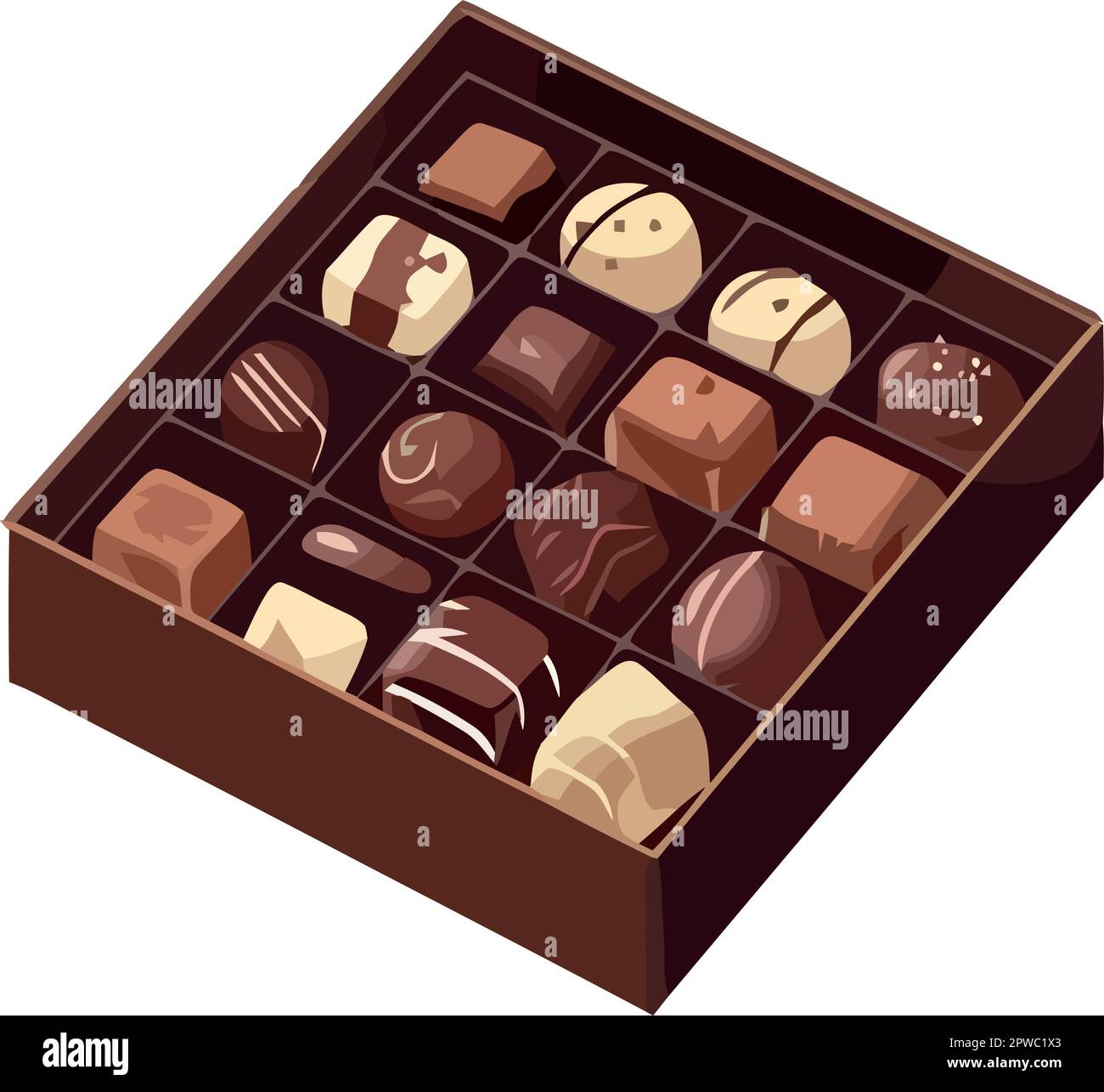 Luxury chocolate truffle in cute box Stock Vector Image & Art - Alamy