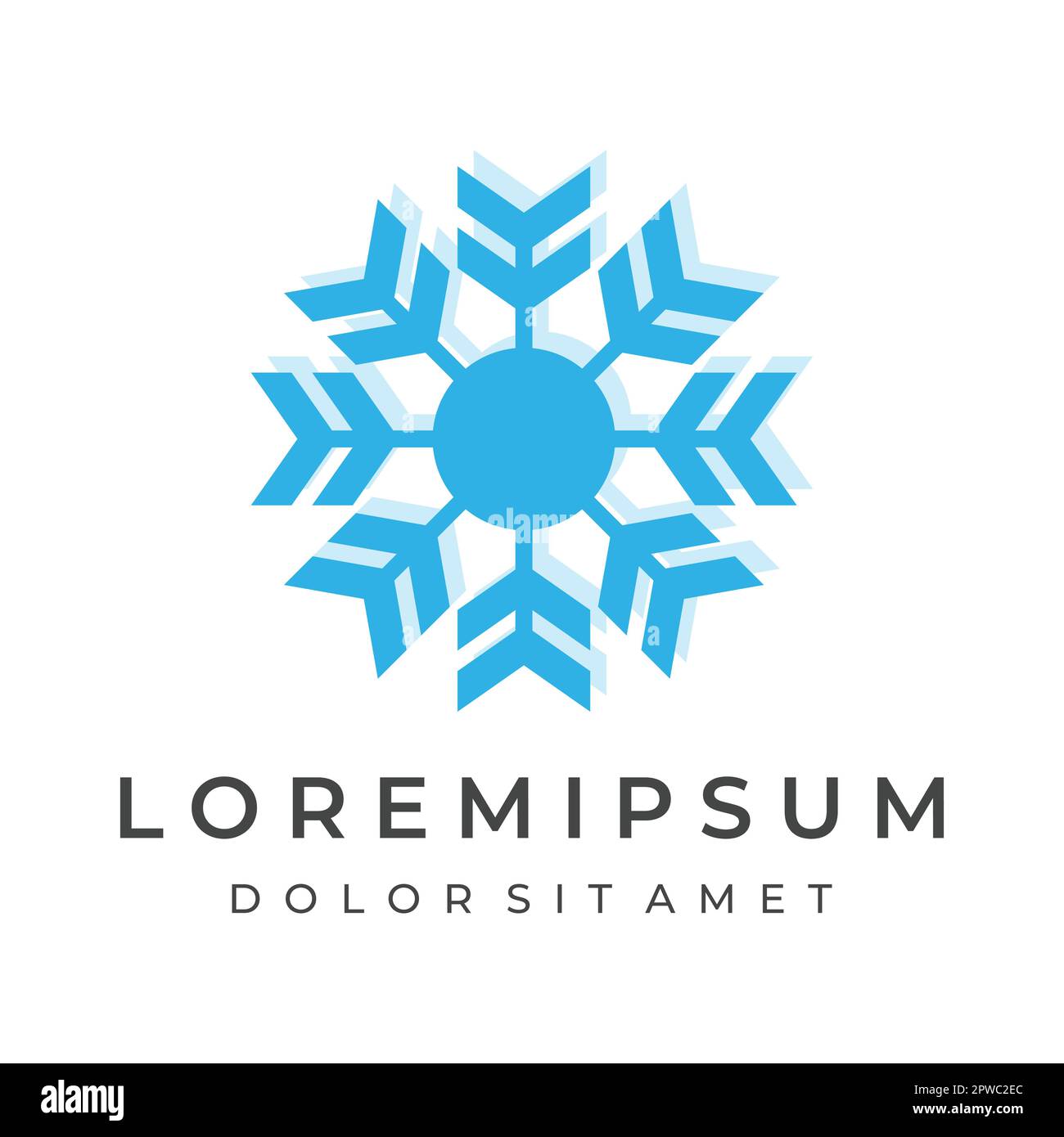Logo template design abstract blue snowflake or cold elements with ...