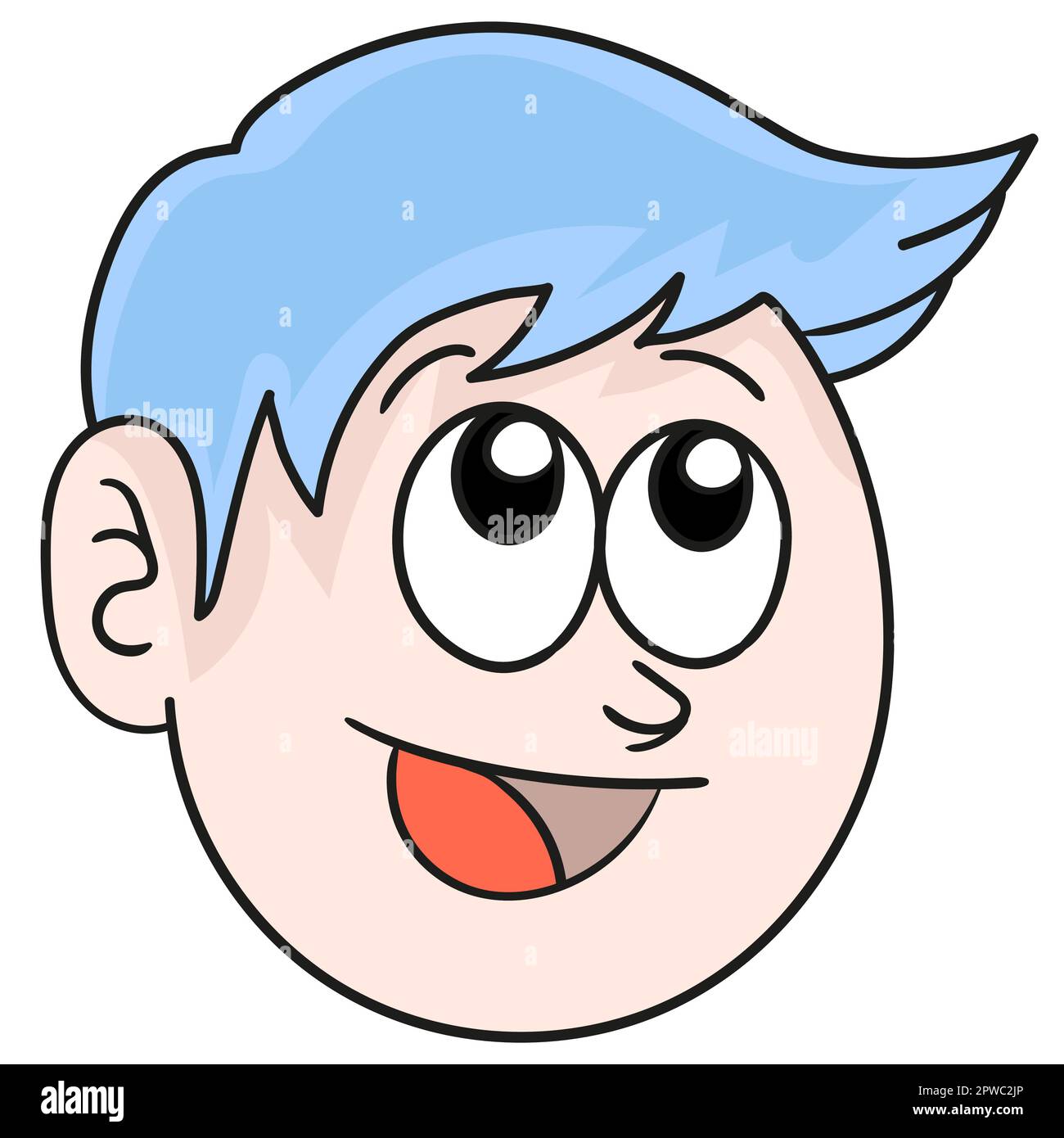 the male head emoticon laughed out loud. doodle icon image Stock Vector ...