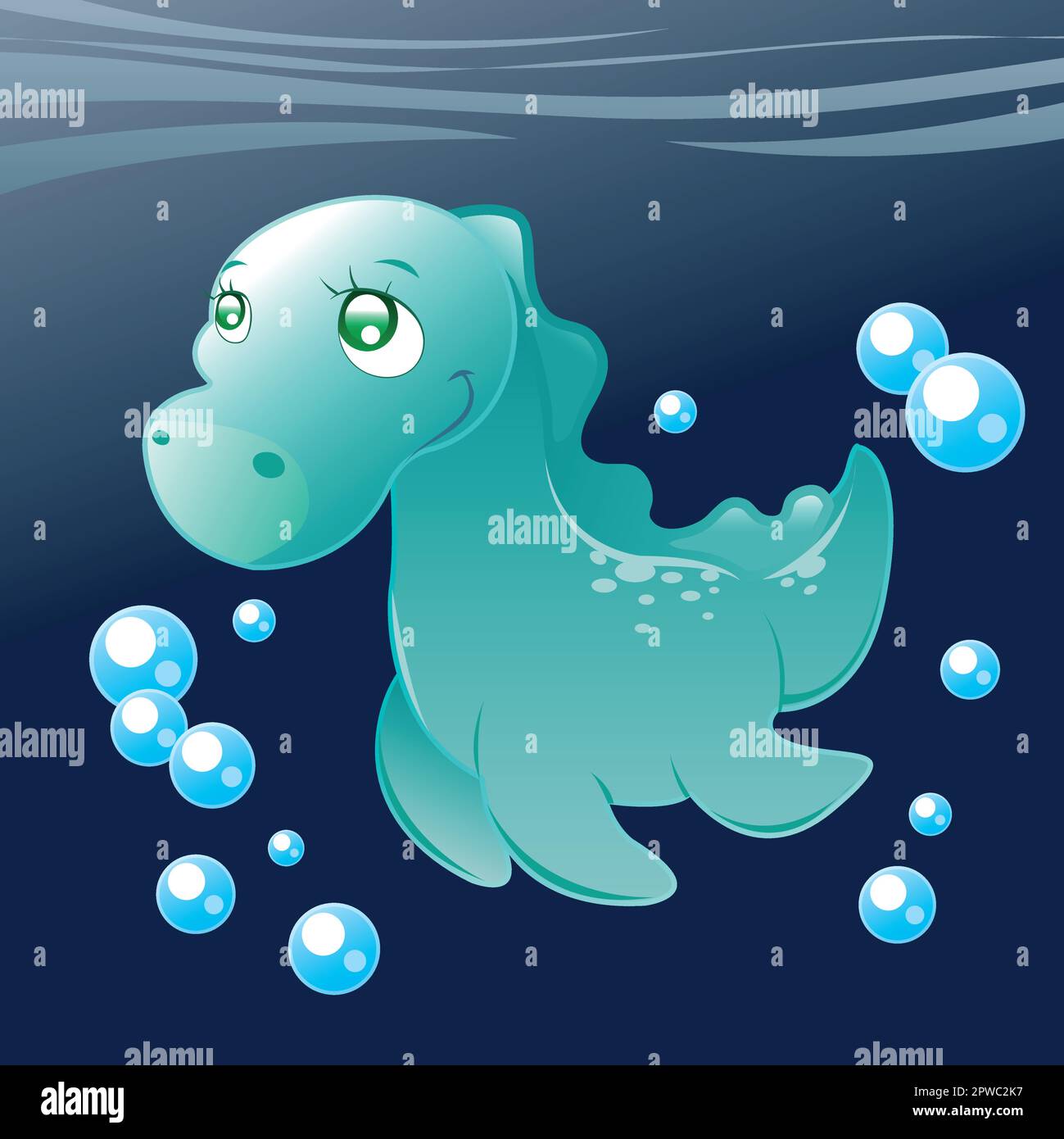 Little Nessy Cartoon And Vector Illustration Stock Vector Image And Art Alamy