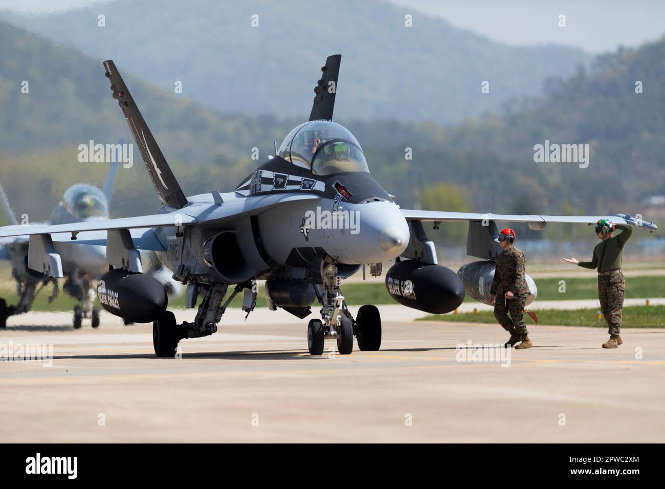U.S. Marines with Marine Fighter Attack Squadron 115, conduct post ...
