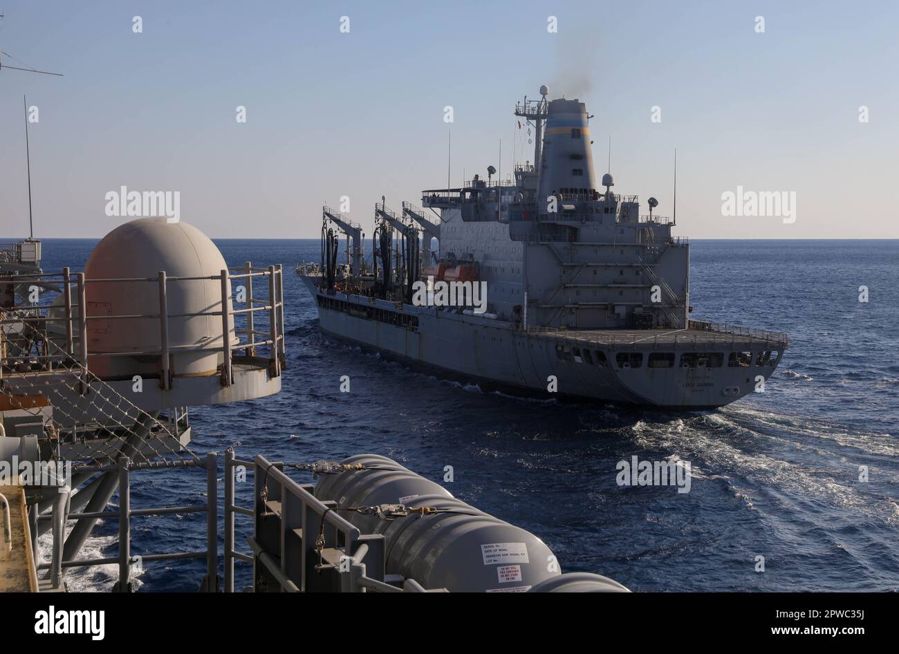 230426-N-XO158-1021 ATLANTIC OCEAN (April 26, 2023) The amphibious assault ship USS Wasp (LHD 1 ...