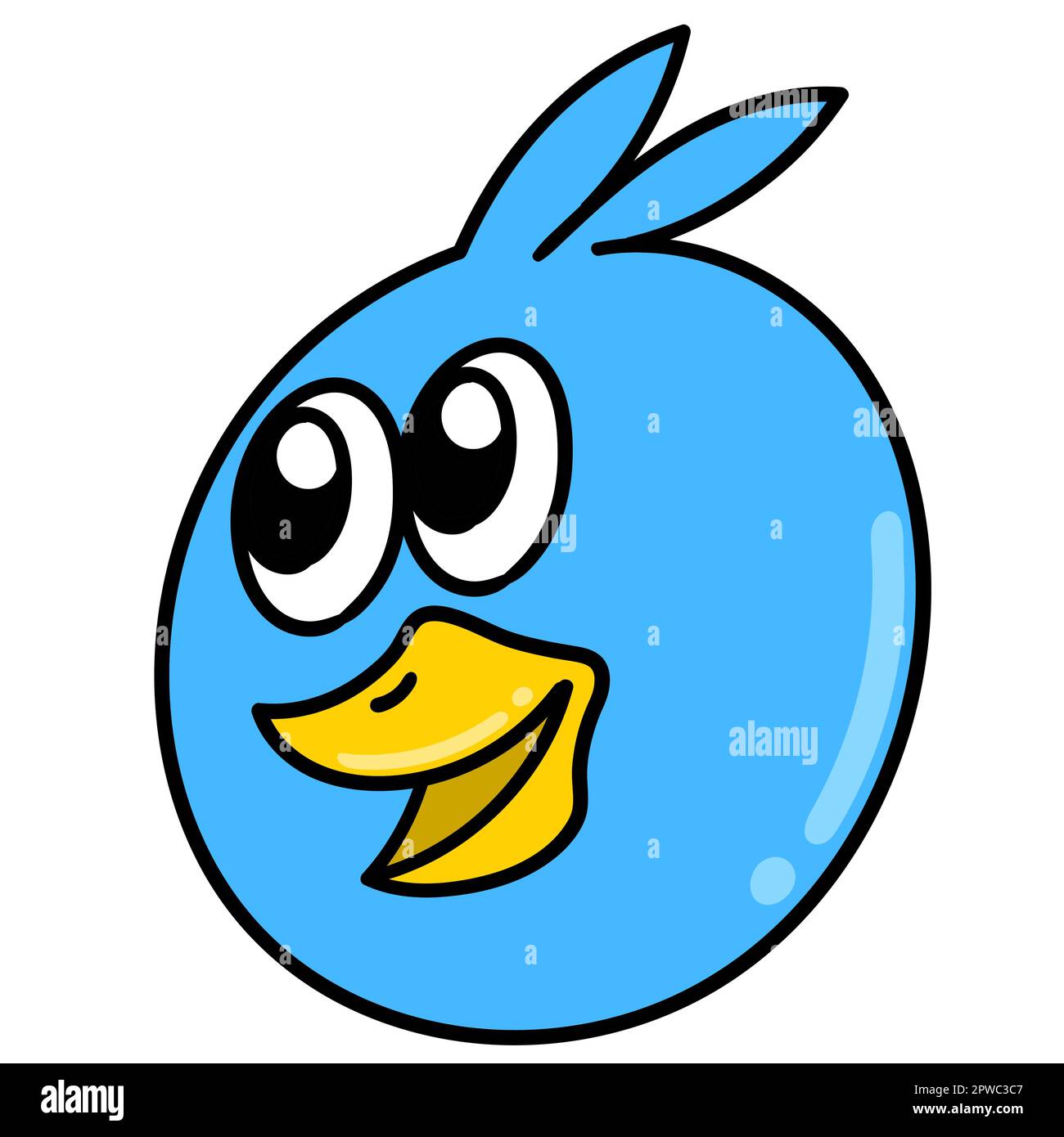 happy smiling duck head emoticon doodle kawaii. doodle icon image Stock ...