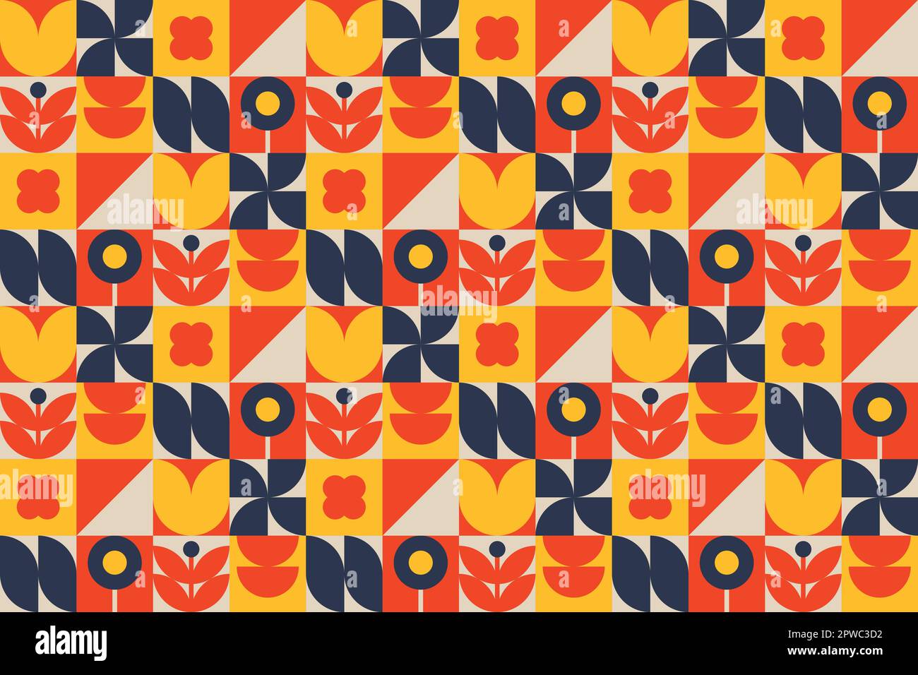 Intricate ornate tiling geometric trendy graphical motif with linen fabric texture overlay ...