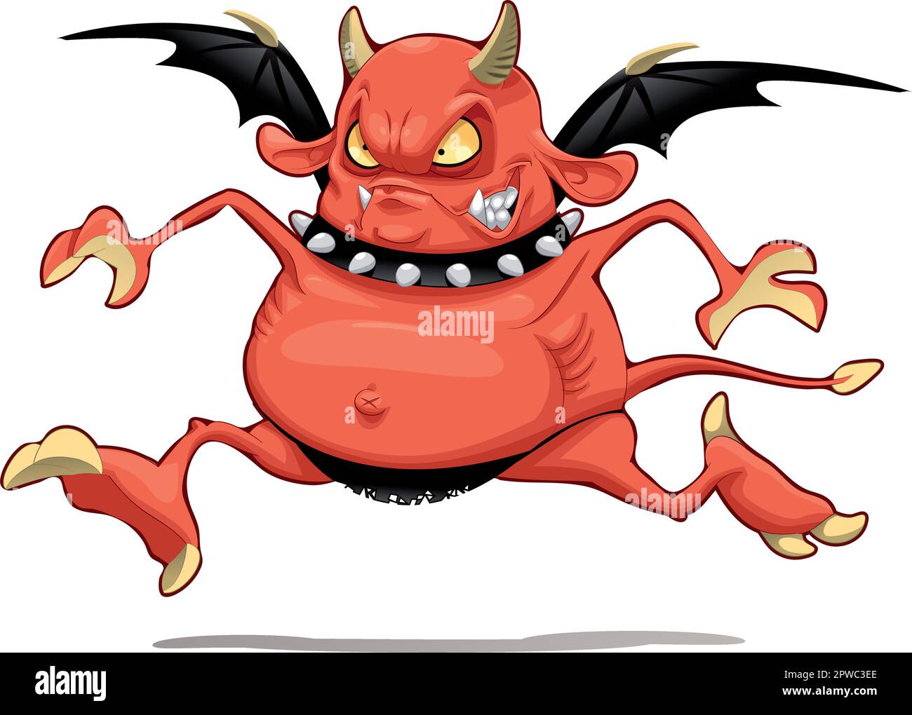 Funny demon. Cartoon and vector character. Isolated object Stock Vector ...