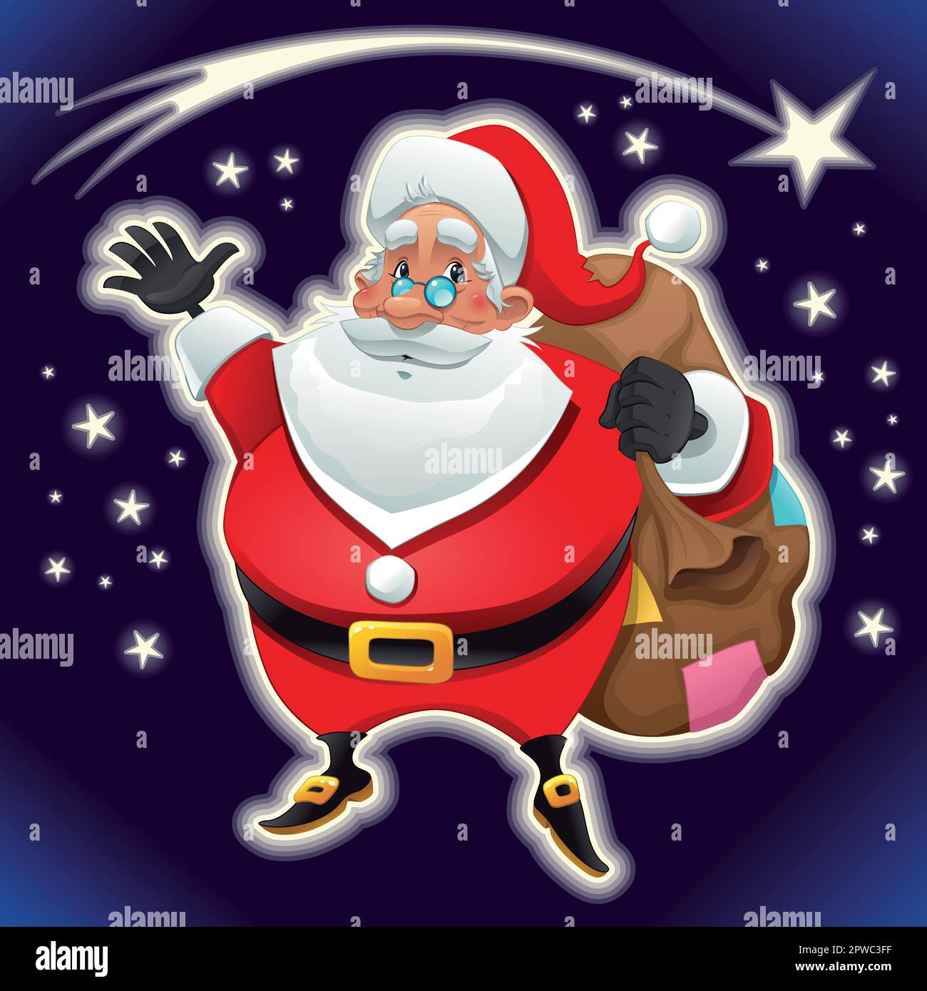 Santa Claus. Funny cartoon and vector isolated character Stock Vector ...