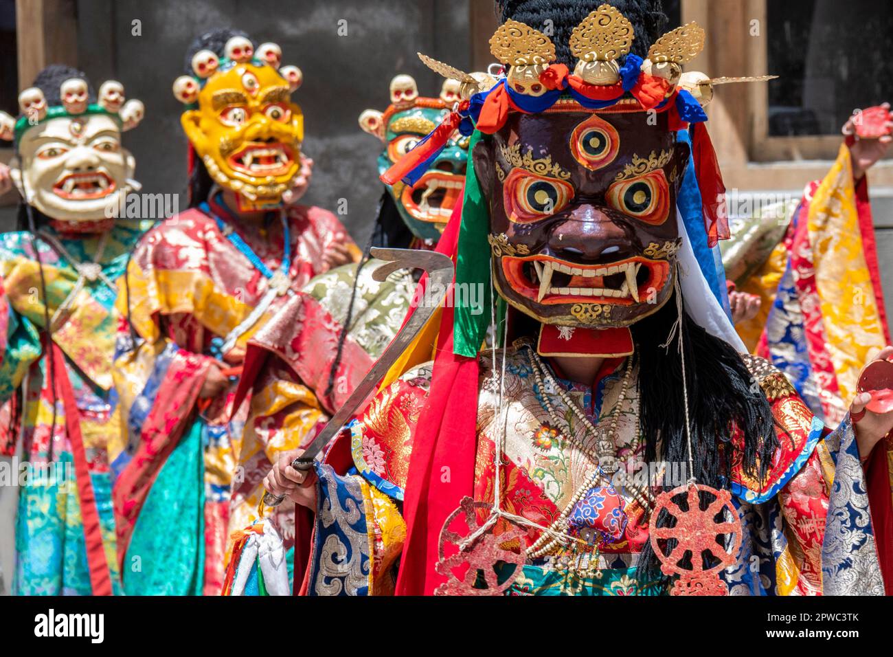 Masked Monks dance at the Phyang Monastery Festival in Ladakh, India ...