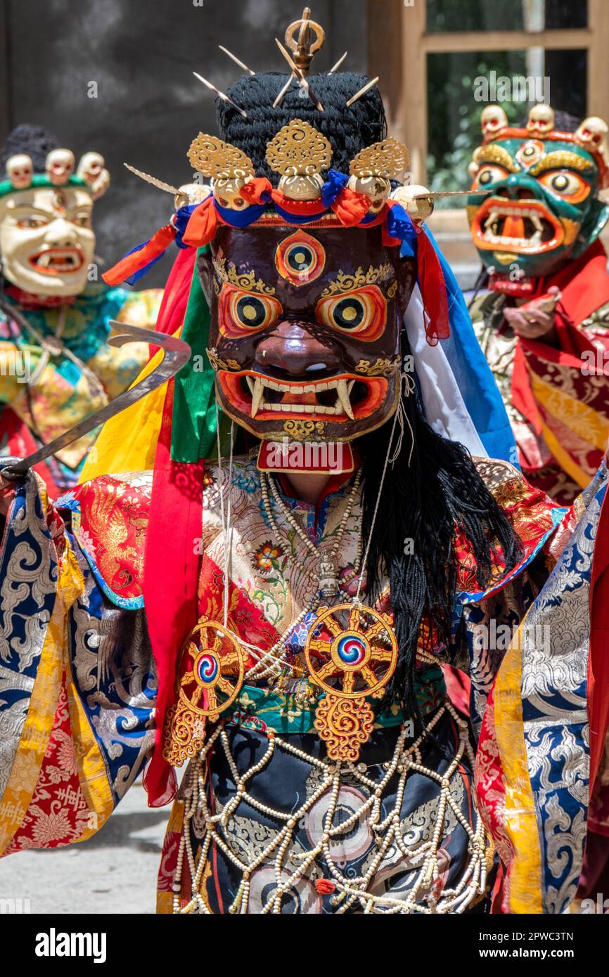 Masked Monks dance at the Phyang Monastery Festival in Ladakh, India ...