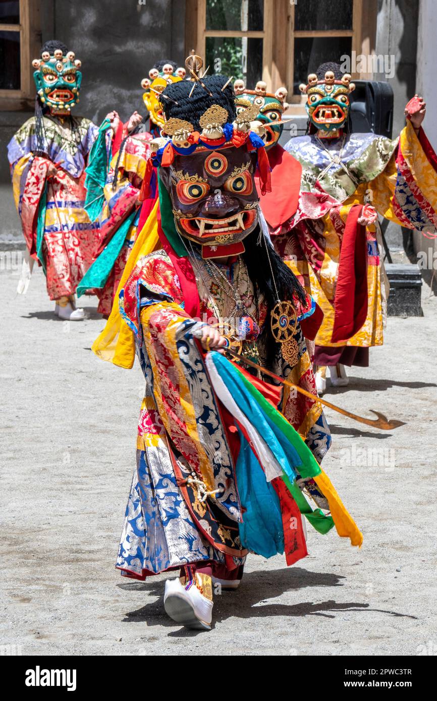 Masked Monks dance at the Phyang Monastery Festival in Ladakh, India ...