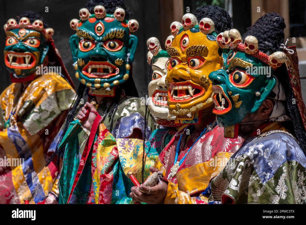 Masked Monks dance at the Phyang Monastery Festival in Ladakh, India ...