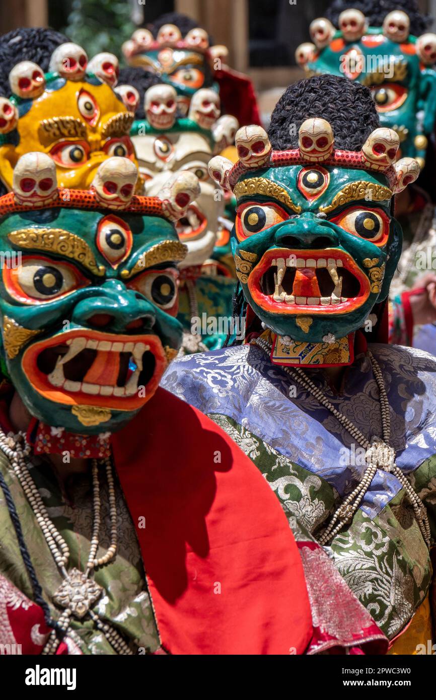 Masked Monks dance at the Phyang Monastery Festival in Ladakh, India ...