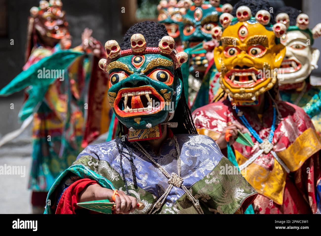 Masked Monks dance at the Phyang Monastery Festival in Ladakh, India ...