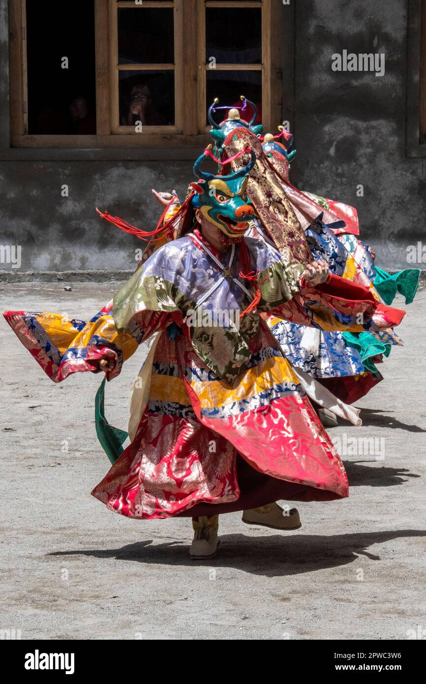 Masked Monks dance at the Phyang Monastery Festival in Ladakh, India ...