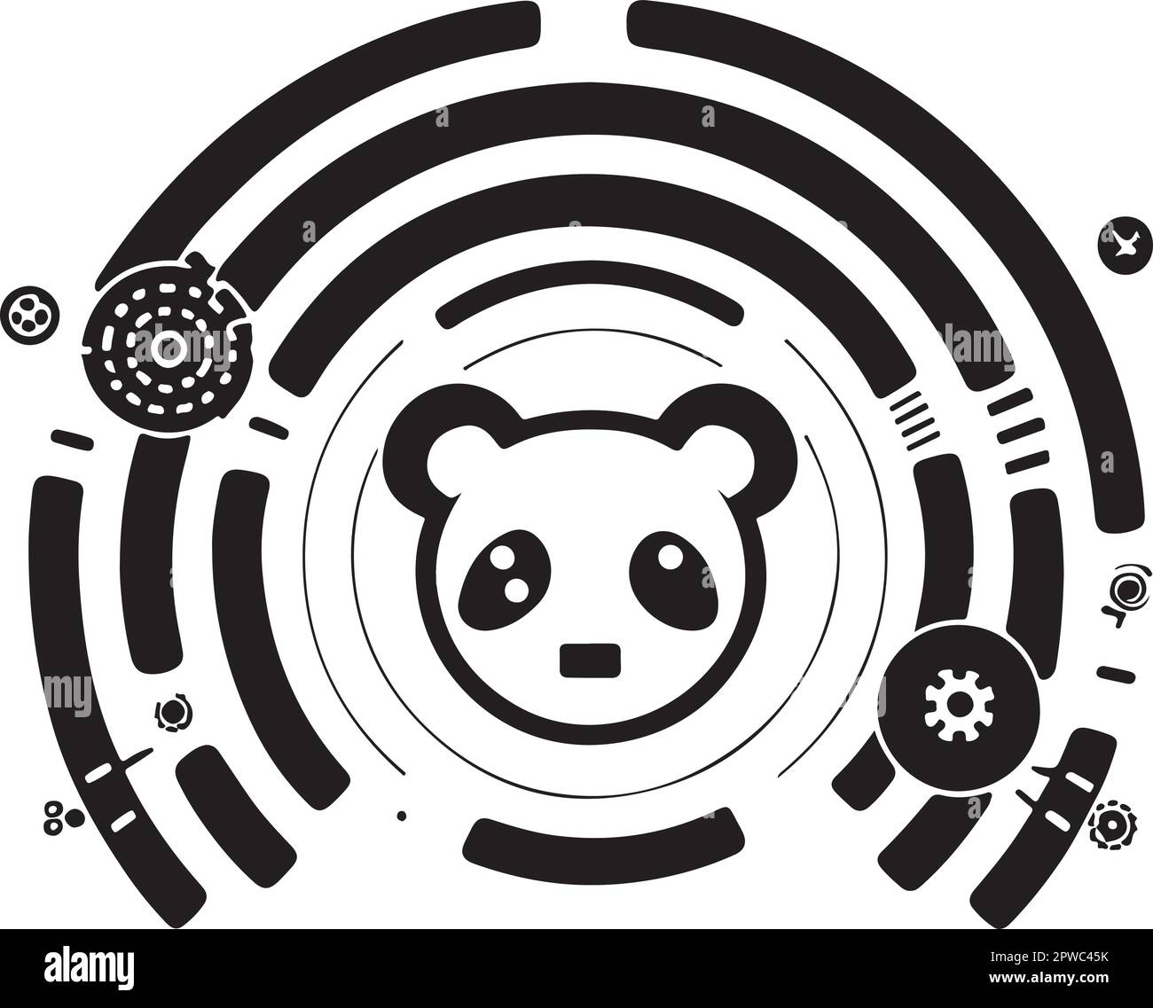 Digital panda illustration Cut Out Stock Images & Pictures - Alamy