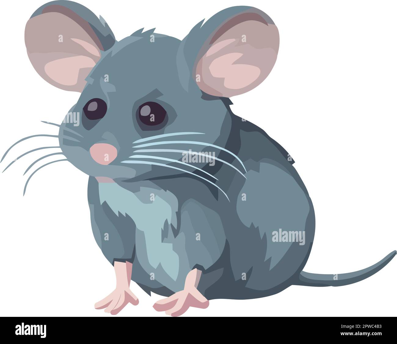 Fluffy mouse sitting with cheerful blue Stock Vector Image & Art - Alamy
