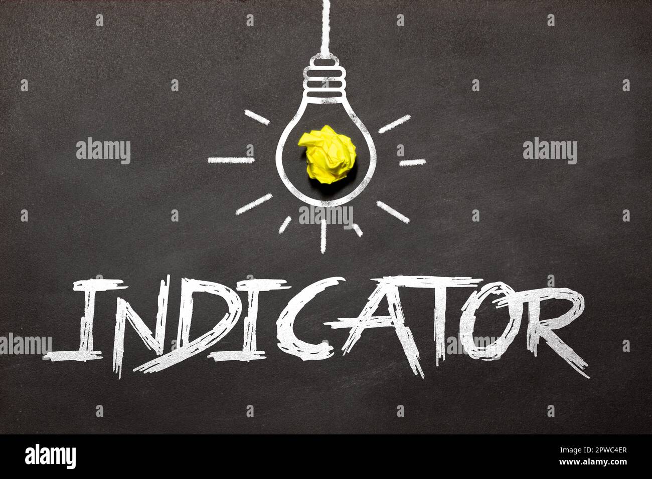 Embossed letter with word indication in black banner on white paper ...