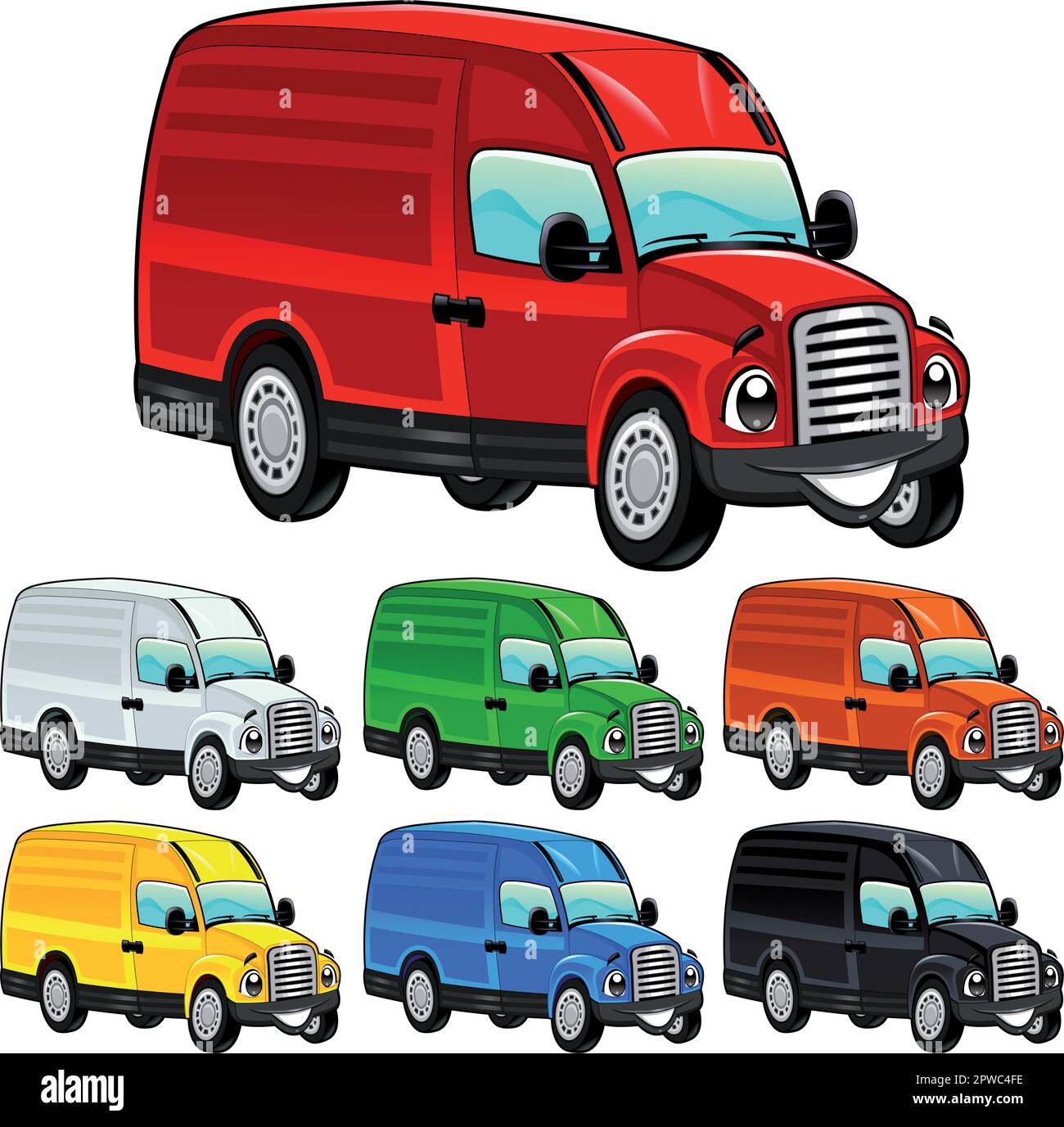 Funny van. Cartoon and vector isolated character Stock Vector Image ...