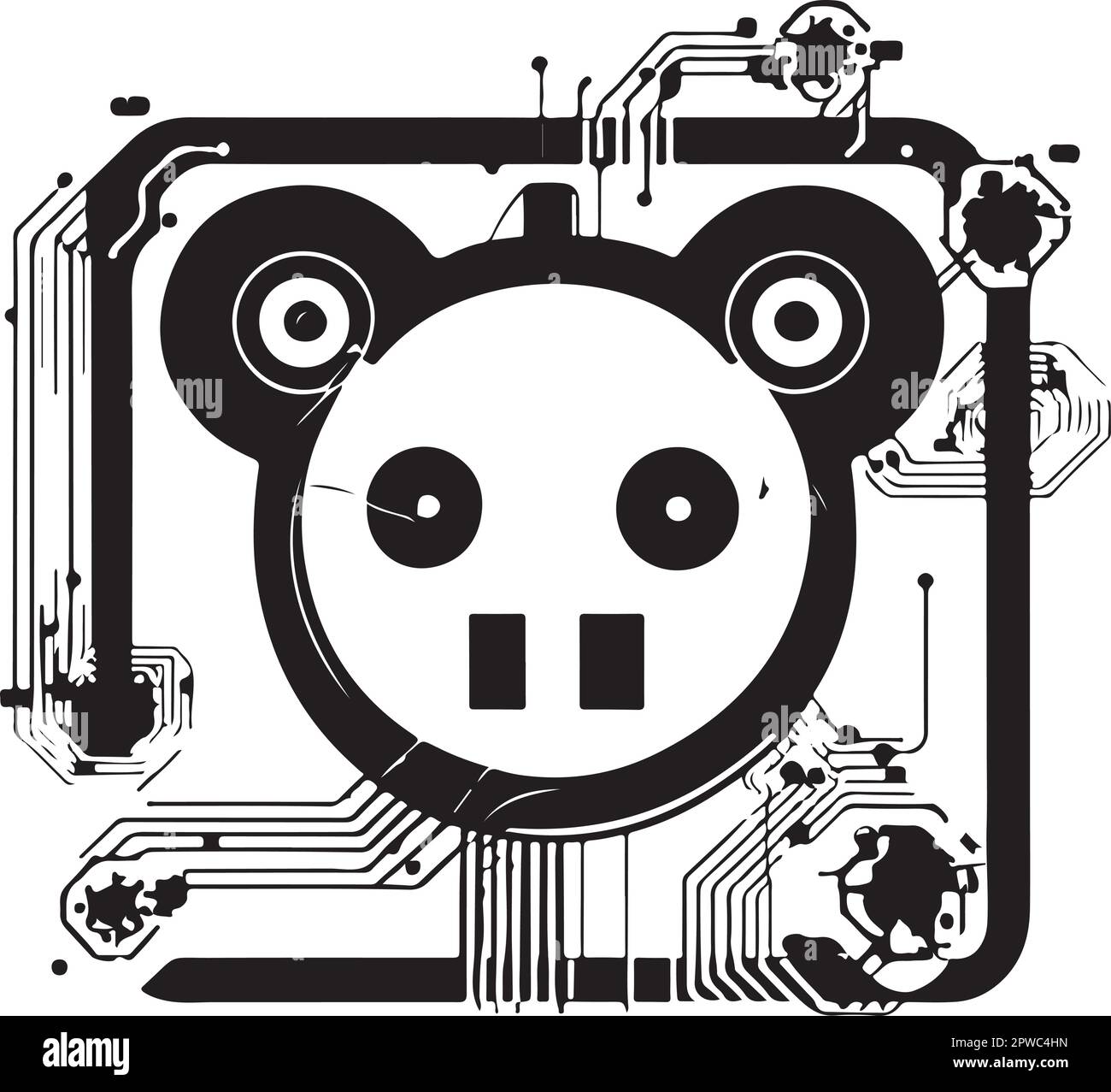 Digital panda illustration Cut Out Stock Images & Pictures - Alamy