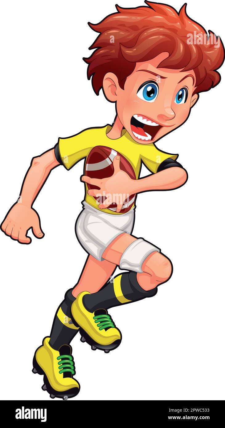 Rugby player. Vector cartoon and isolated sport character Stock Vector ...