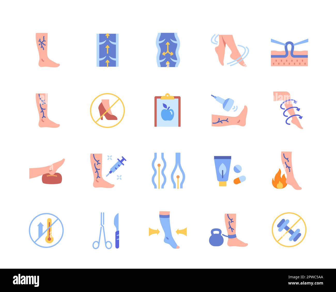 Varicose vein disease symptom Stock Vector Images - Alamy