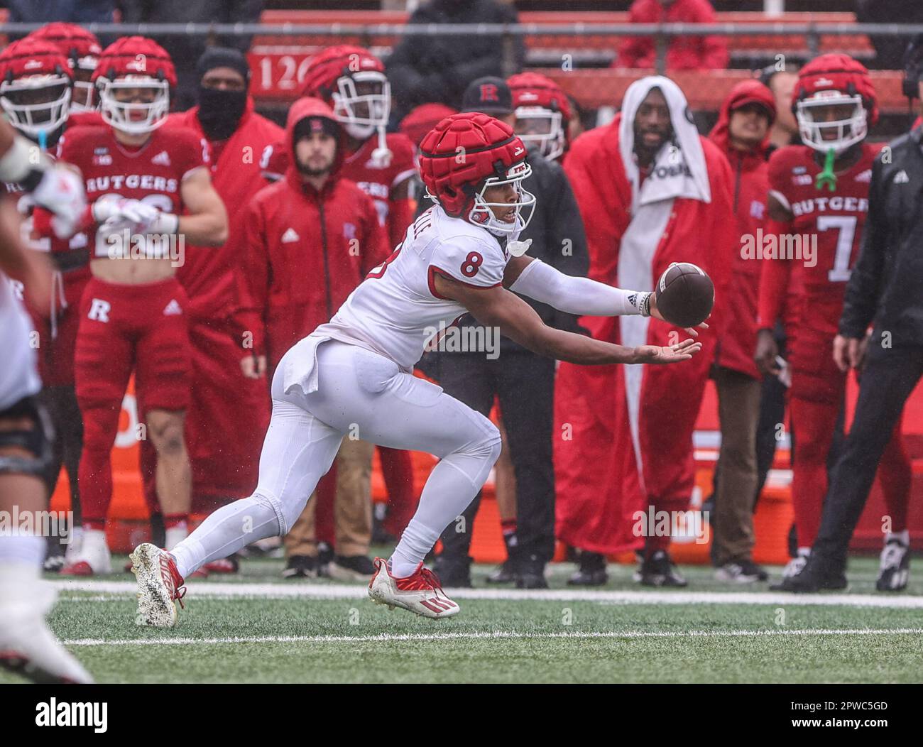 Piscataway, NJ, USA. 29th Apr, 2023. Rutgers wide receiver Rashad ...