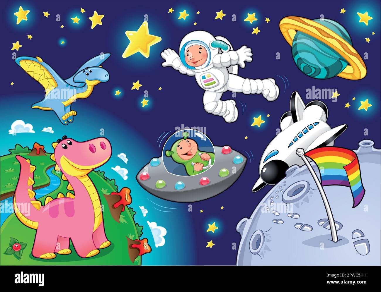 Flag ufo mascot cartoon hi-res stock photography and images - Alamy