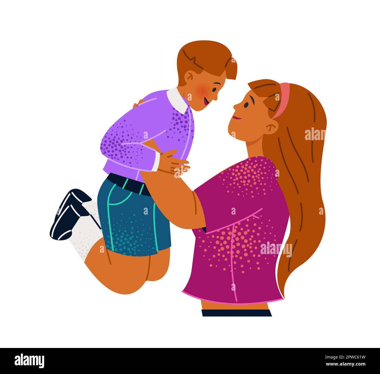 Kid in warm hug Stock Vector Image & Art - Alamy