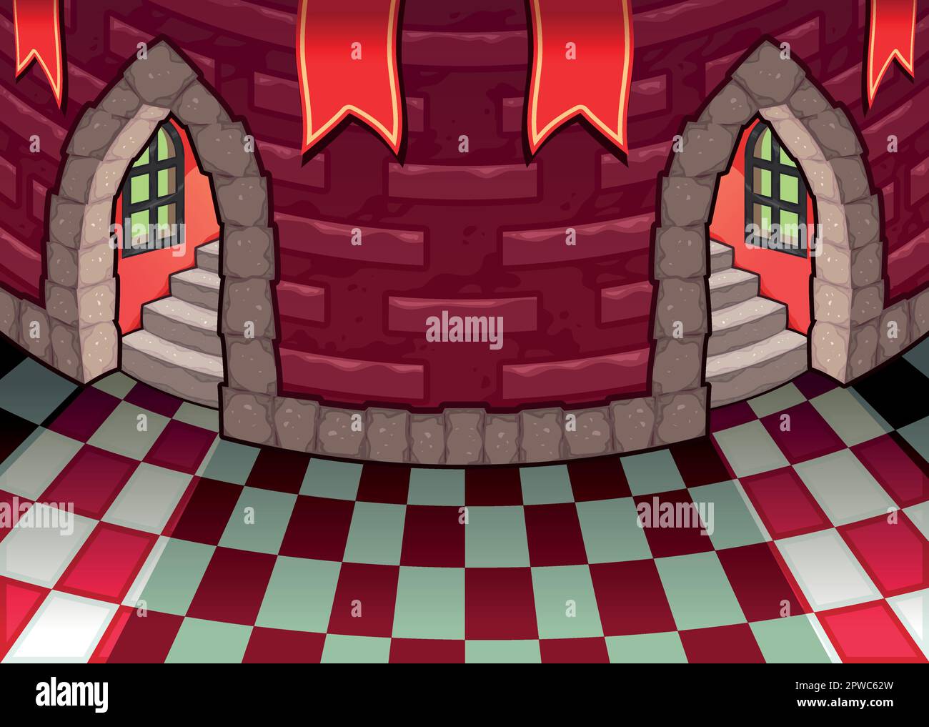 Inside the castle. Cartoon and vector illustration Stock Vector Image ...