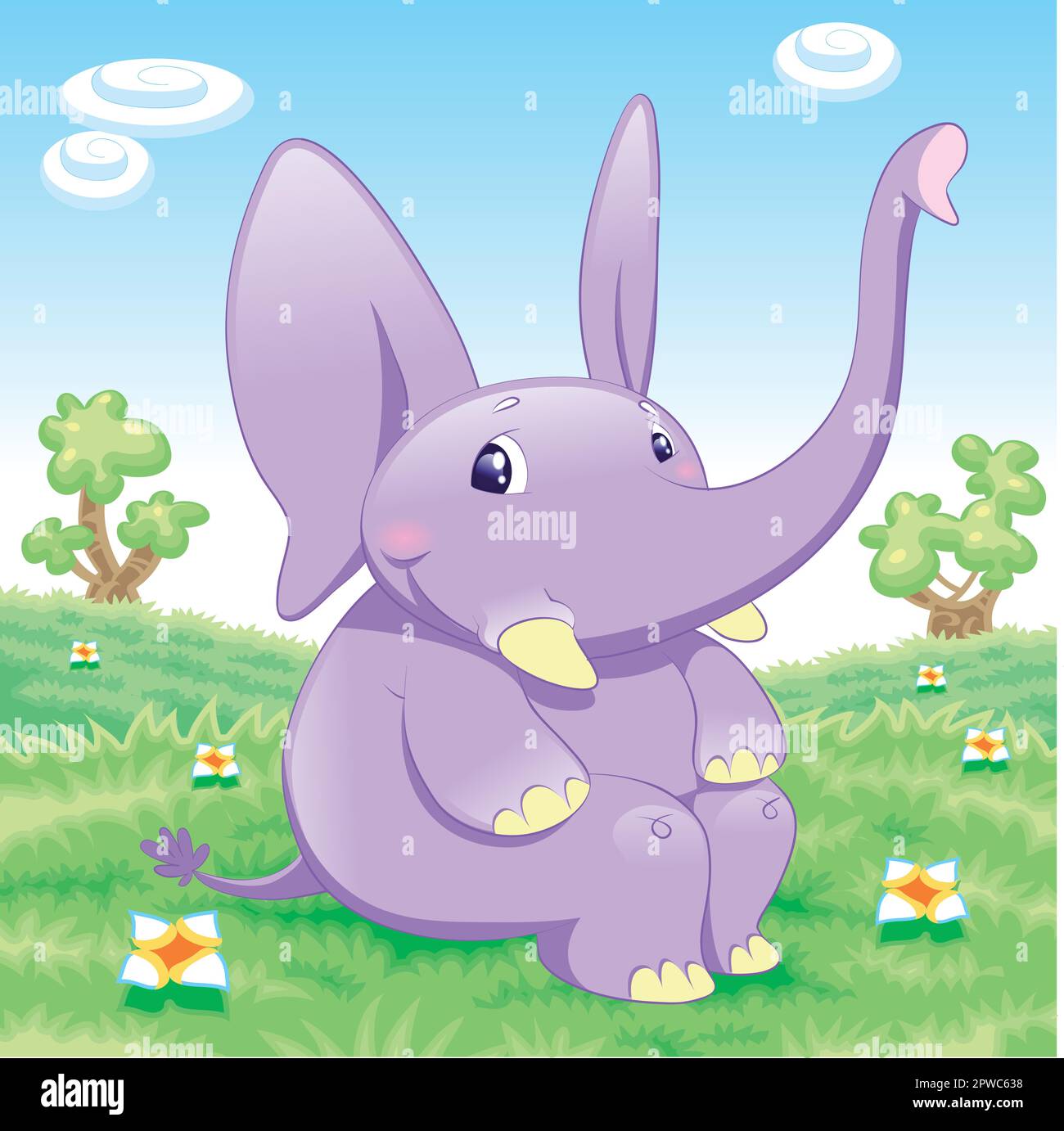 Baby elephant cartoon Stock Vector Images - Alamy
