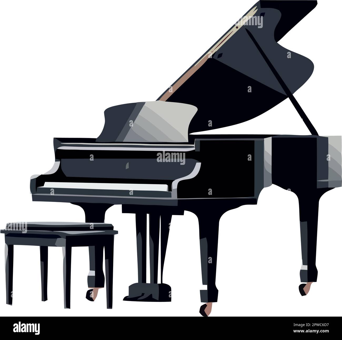 Grand Piano Cartoon Black And White