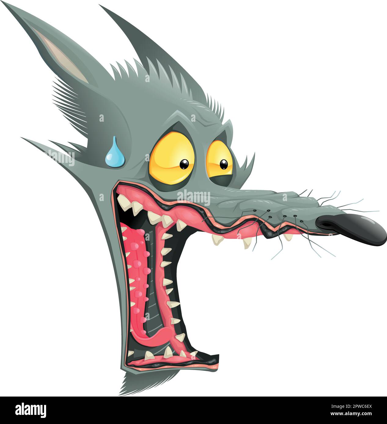 Funny wolf. Vector cartoon isolated character Stock Vector Image & Art ...