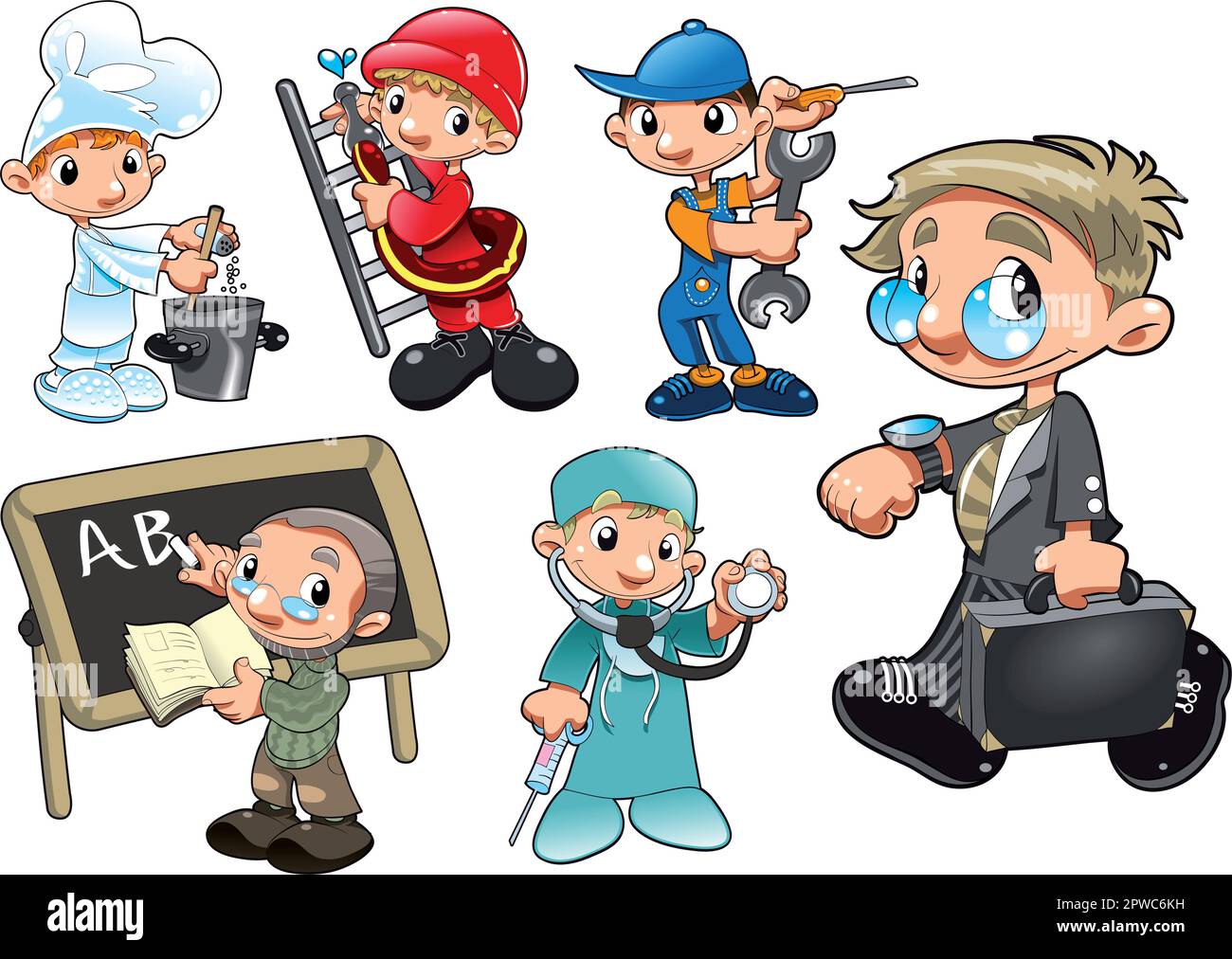 Types of Worker. Cartoon and vector characters Stock Vector Image & Art ...