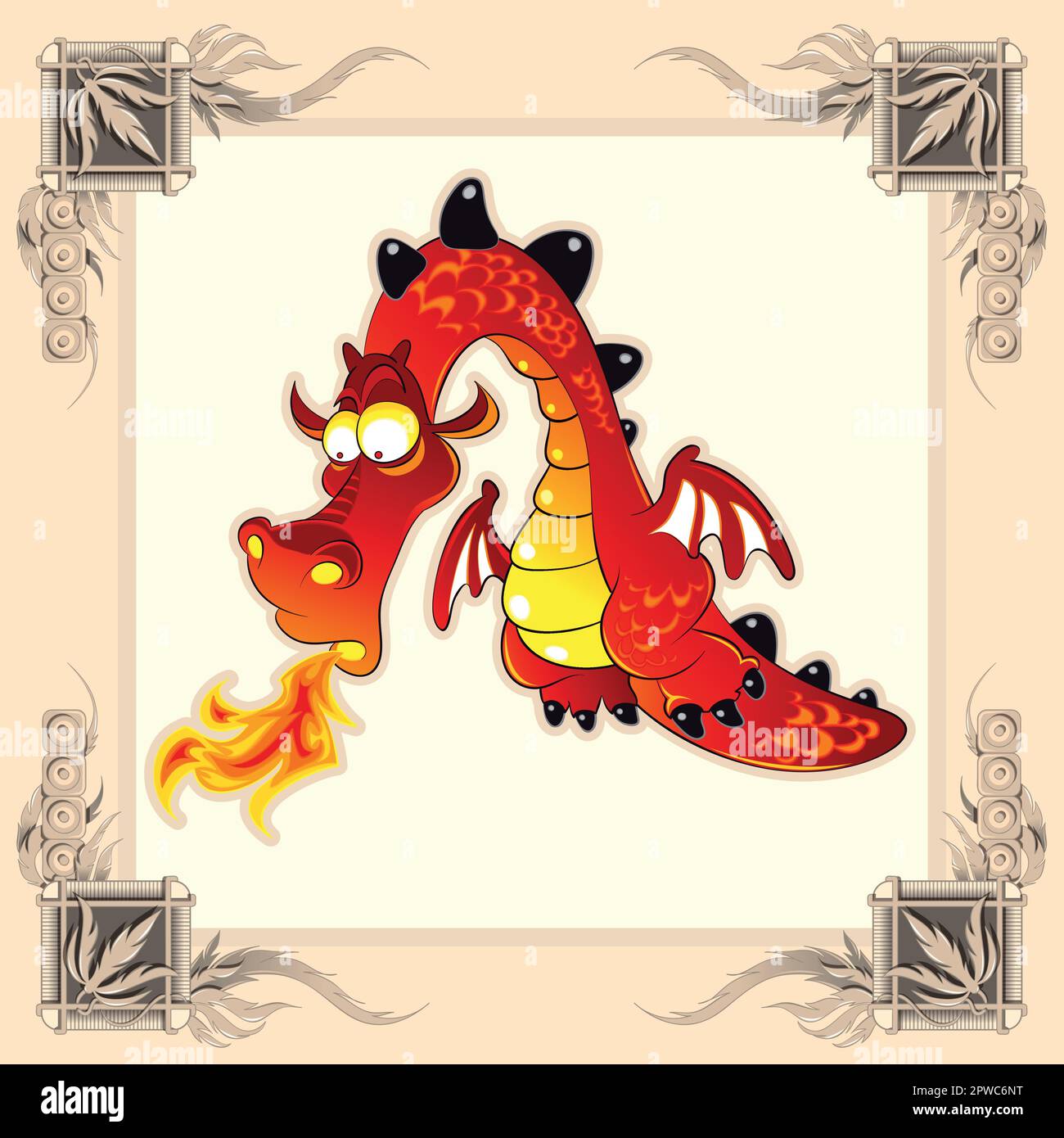 Funny Dragon, vector and cartoon character Stock Vector Image & Art - Alamy