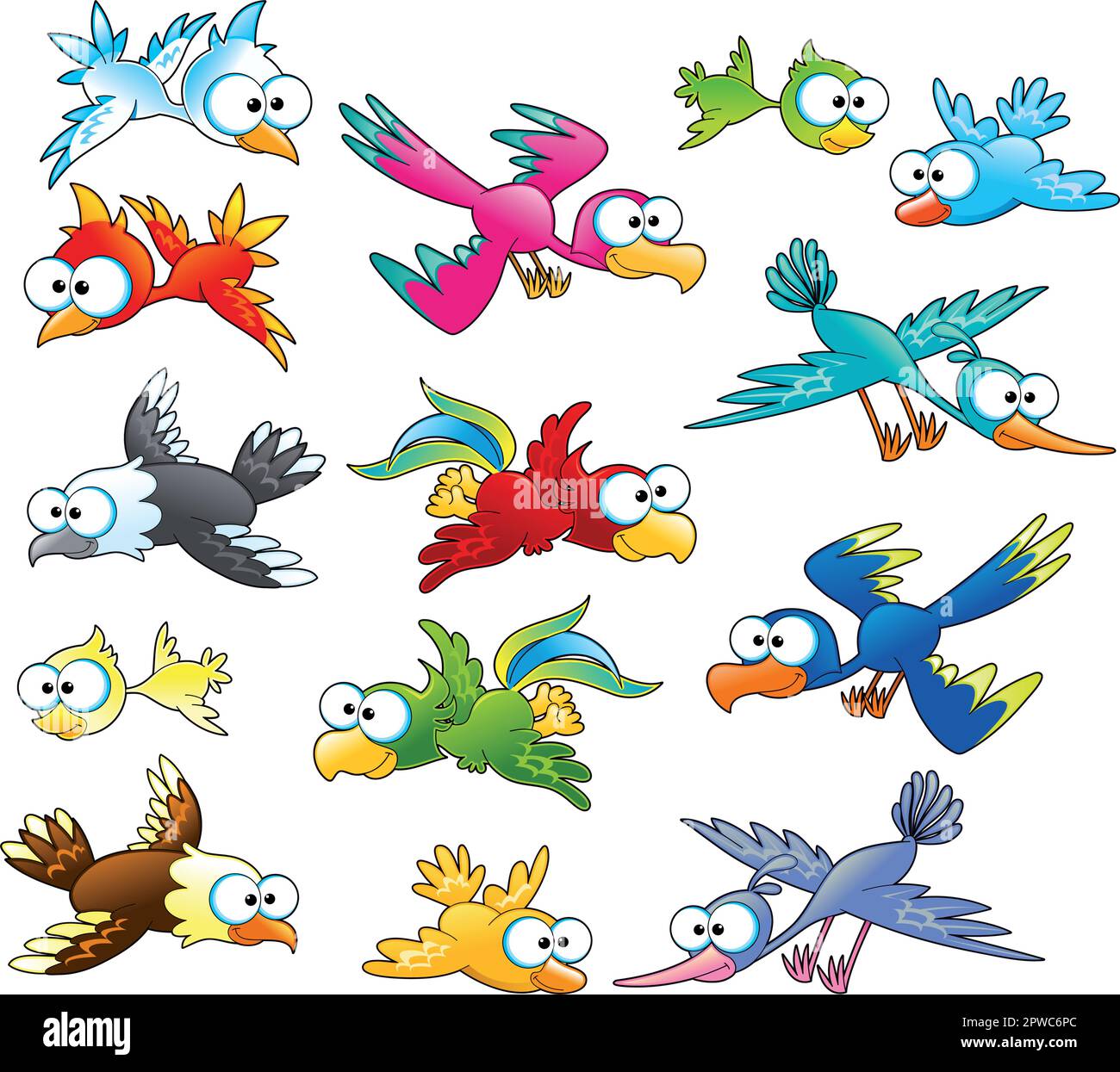 Birds group cartoon hi-res stock photography and images - Alamy