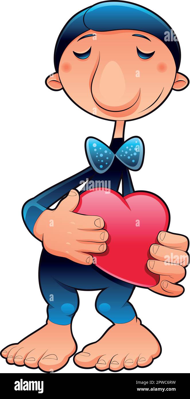funny character in love, vector cartoon illustration Stock Vector Image ...