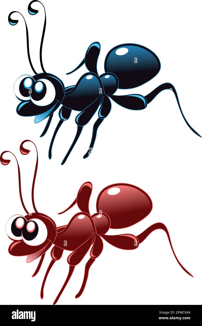 Two ants - cartoon and vector characters Stock Vector Image & Art - Alamy