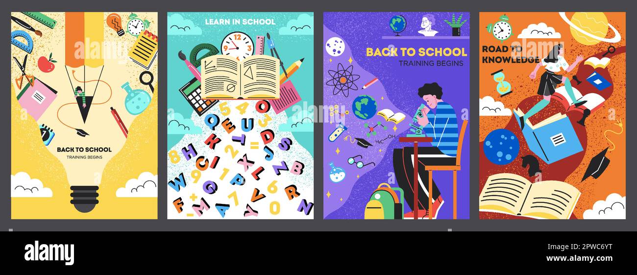 Set of back to school posters Stock Vector Image & Art - Alamy