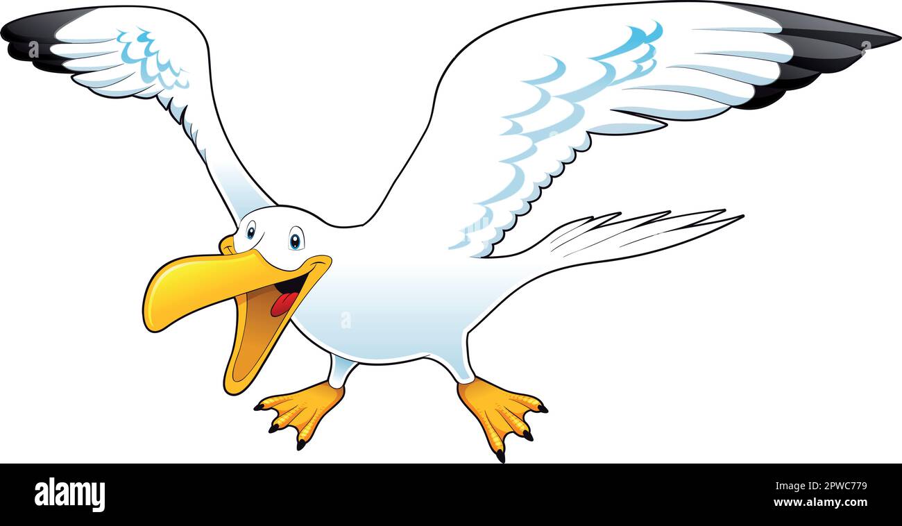 Cartoon gull. Funny vector character Stock Vector Image & Art - Alamy
