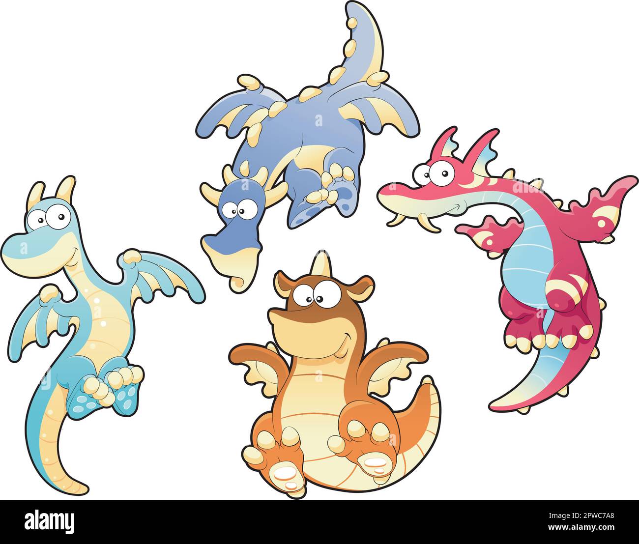 Dragon's Family, cartoon and vector characters Stock Vector Image & Art ...